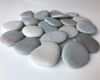 10 Large and Flat Beach Stones Natural Sea Stones Size”2.4 - 2.8 /6.0-7 ...