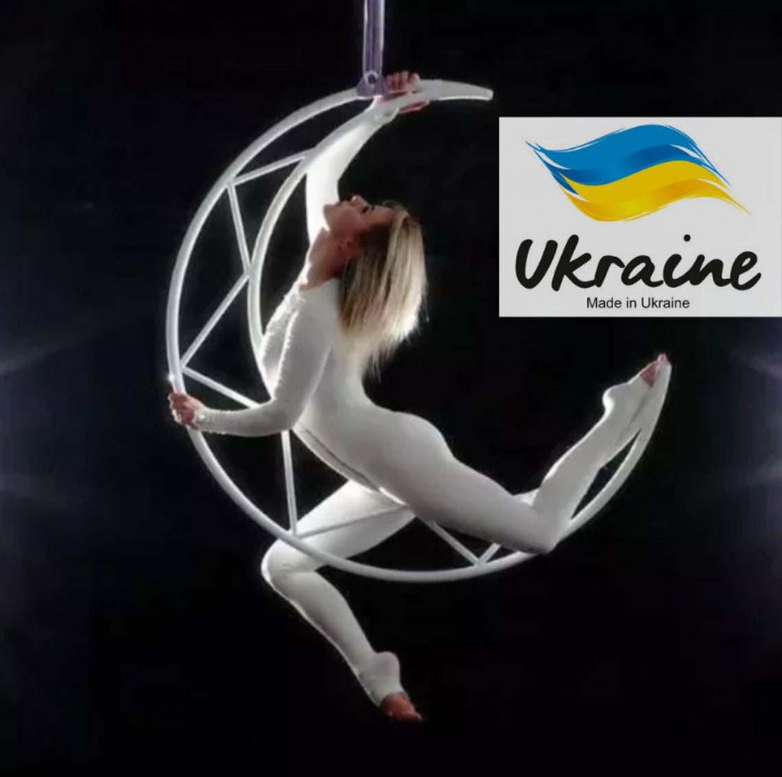 Moon Aerial Lyra Aerial Lyra Crescent Aerial Hoop White - Etsy