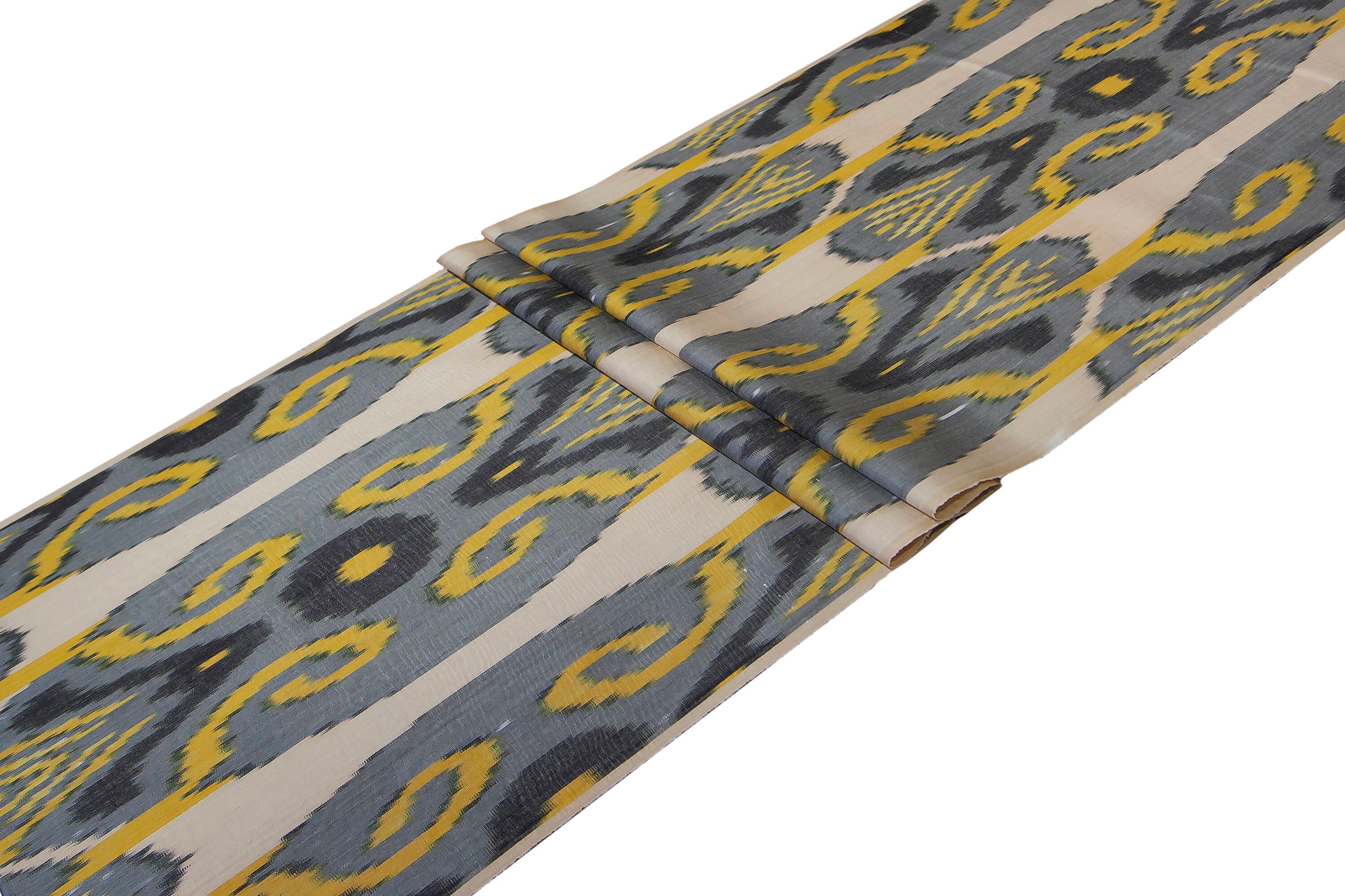 Handmade Smoke Grey and Beige Silk Ikat Soft Ikat Fabric - Etsy