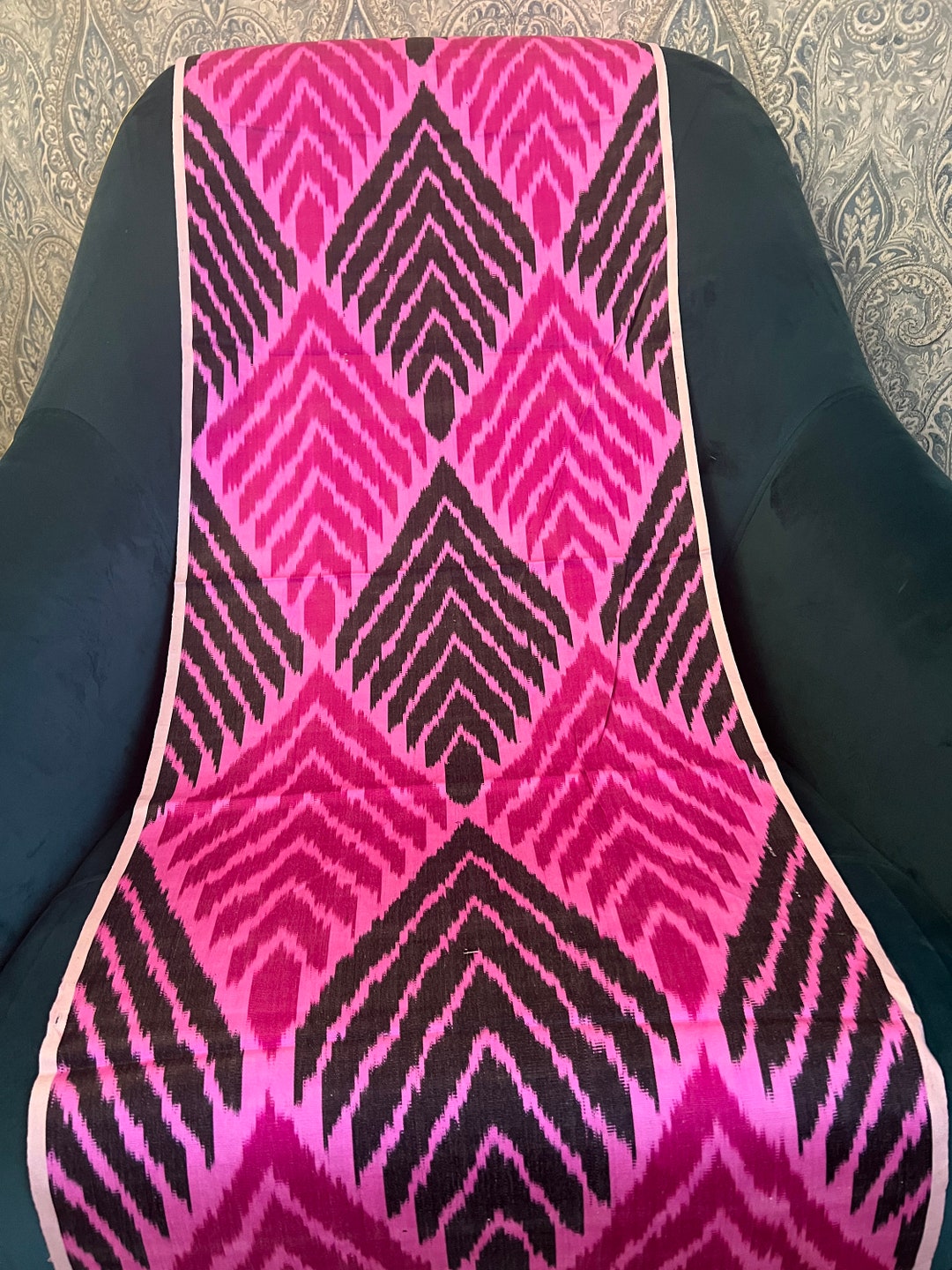 Purple Silk Ikat , by the Yard, Width 17.5 Inches, Ikat for Upholstery ...