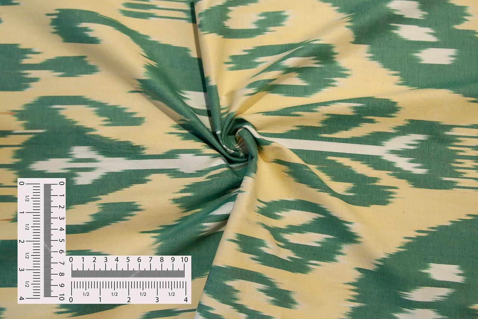 Green and Gold Cotton Ikat Soft Ikat Fabric Ikat for - Etsy