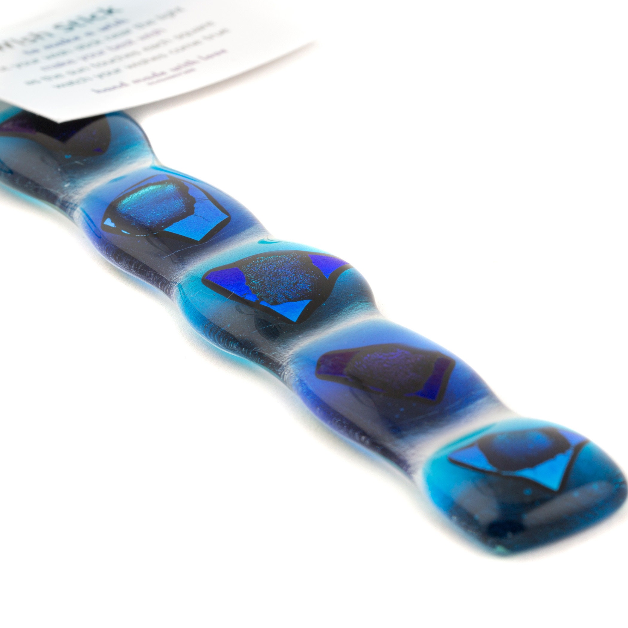 Fused Glass Blue Wish Stick - Etsy