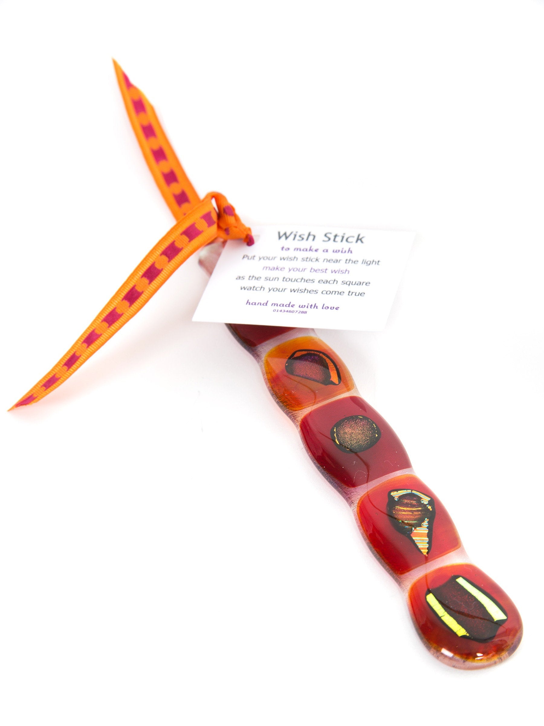 Fused Glass Red/orange Wish Stick - Etsy