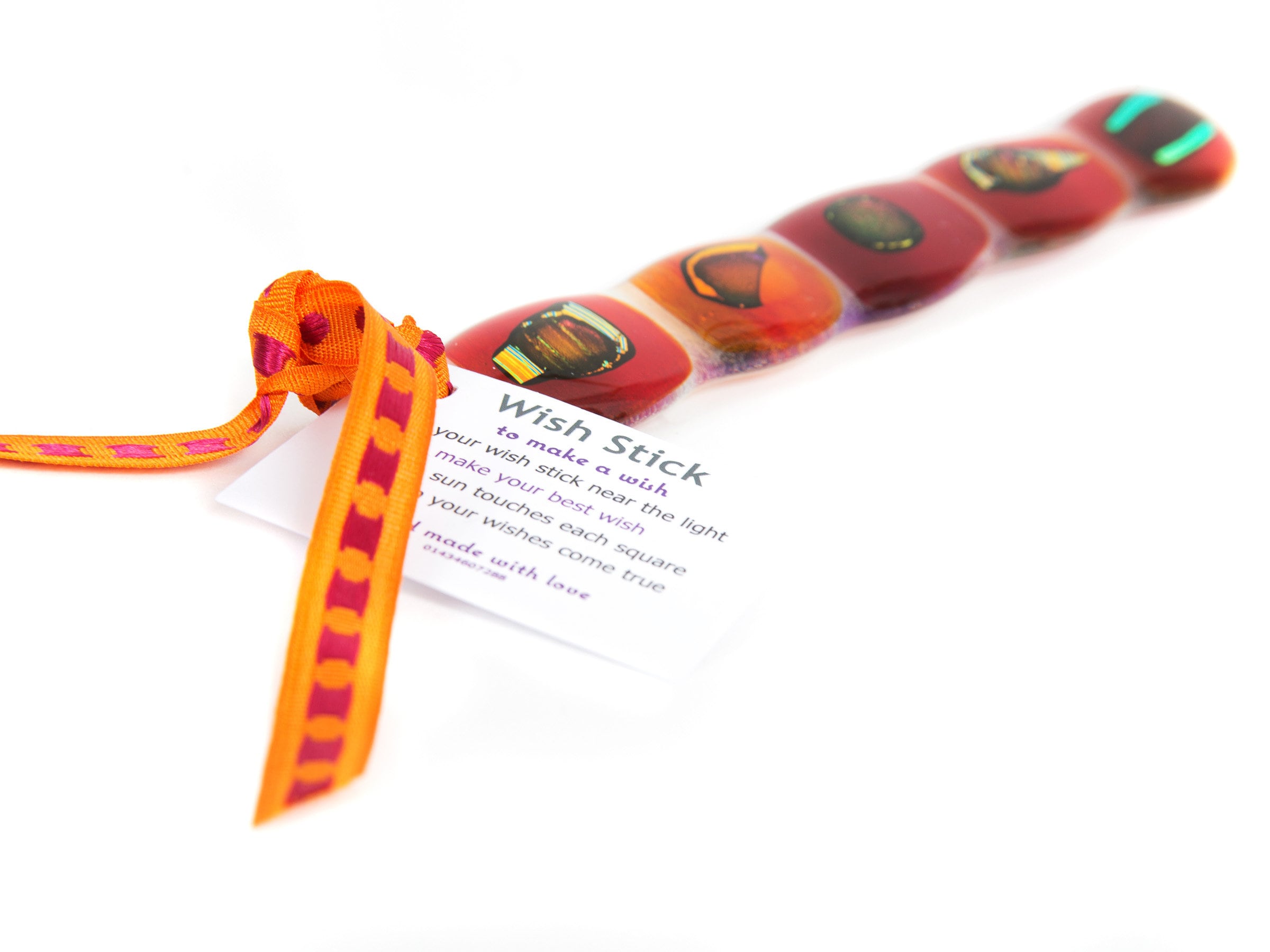 Fused Glass Red/orange Wish Stick - Etsy