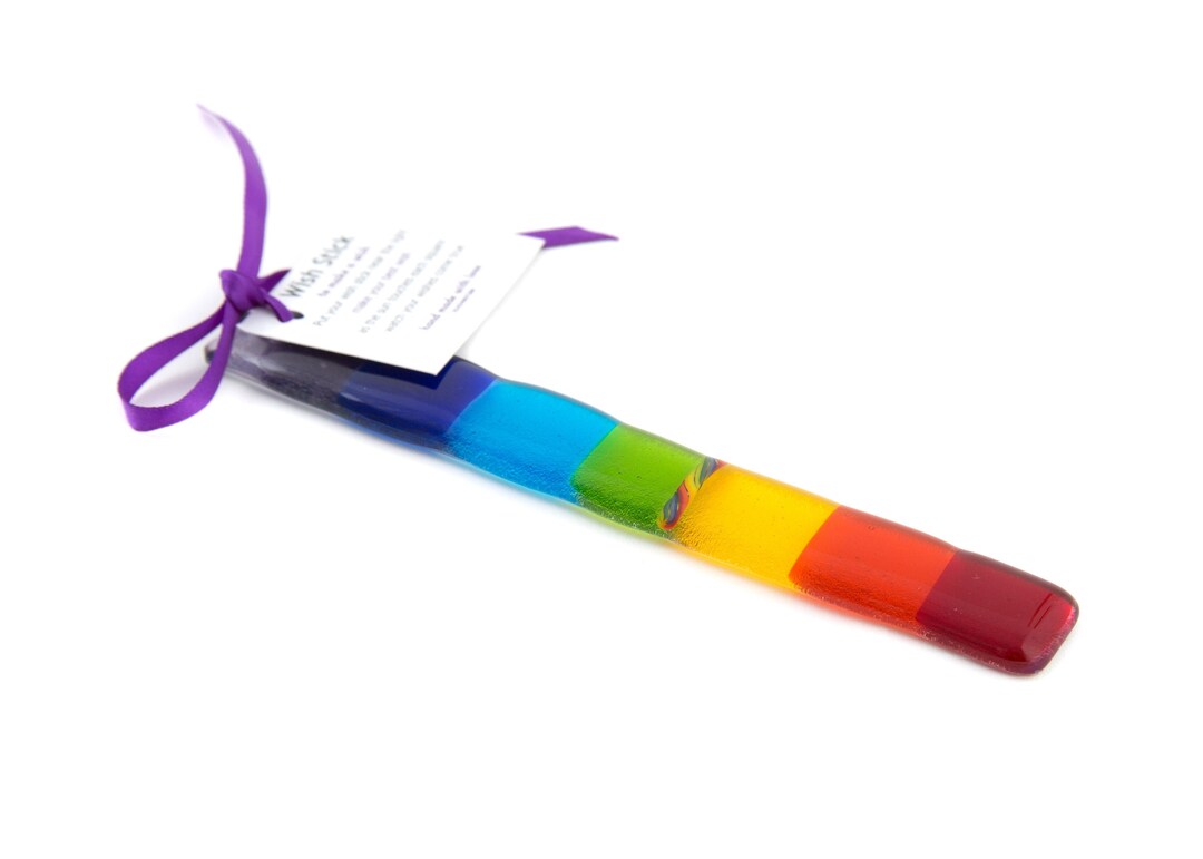 Fused Glass Rainbow Wish Stick - Etsy