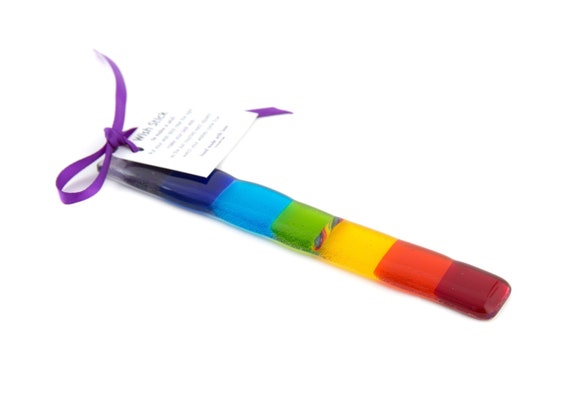 Fused Glass Rainbow Wish Stick - Etsy UK