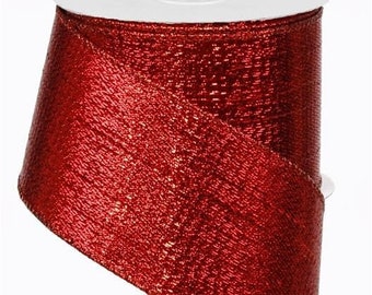 Red Metallic Ribbon - Etsy