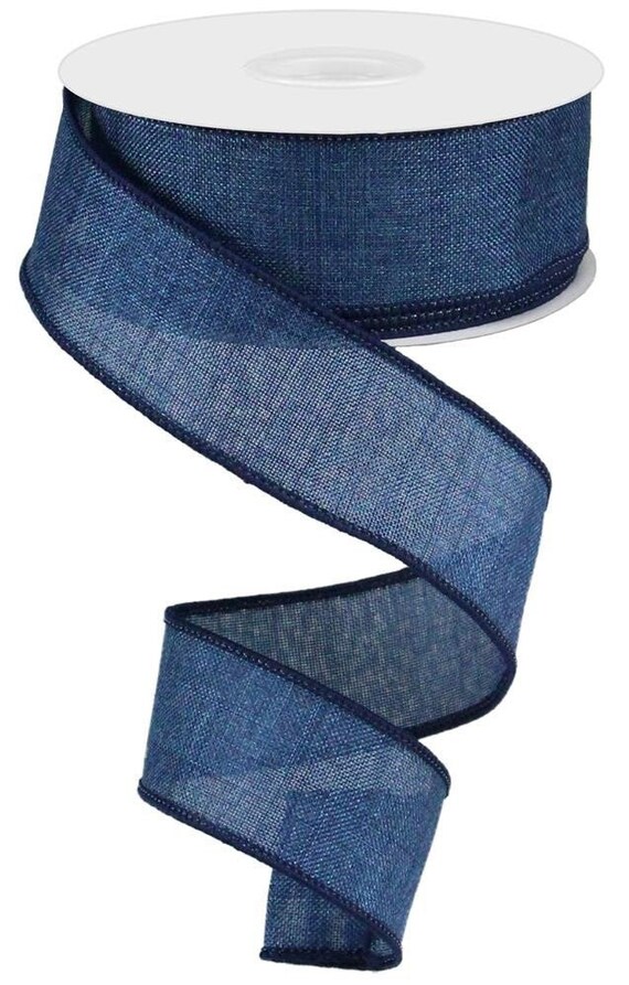 Royal Burlap Ribbon Shiny Denim Blue Wired Ribbon 1.5 - Etsy