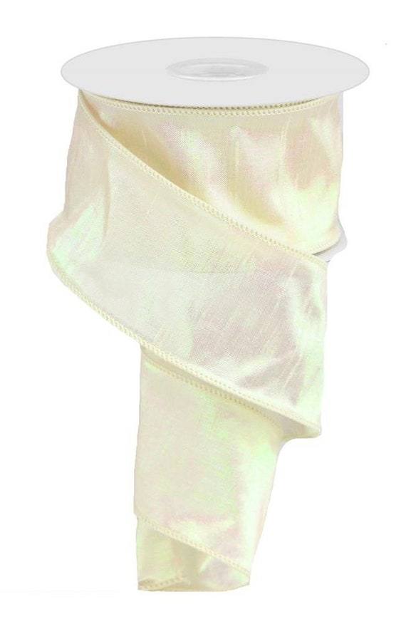 Iridescent Dupioni Silk Ribbon Iridescent Cream Wired Edge - Etsy