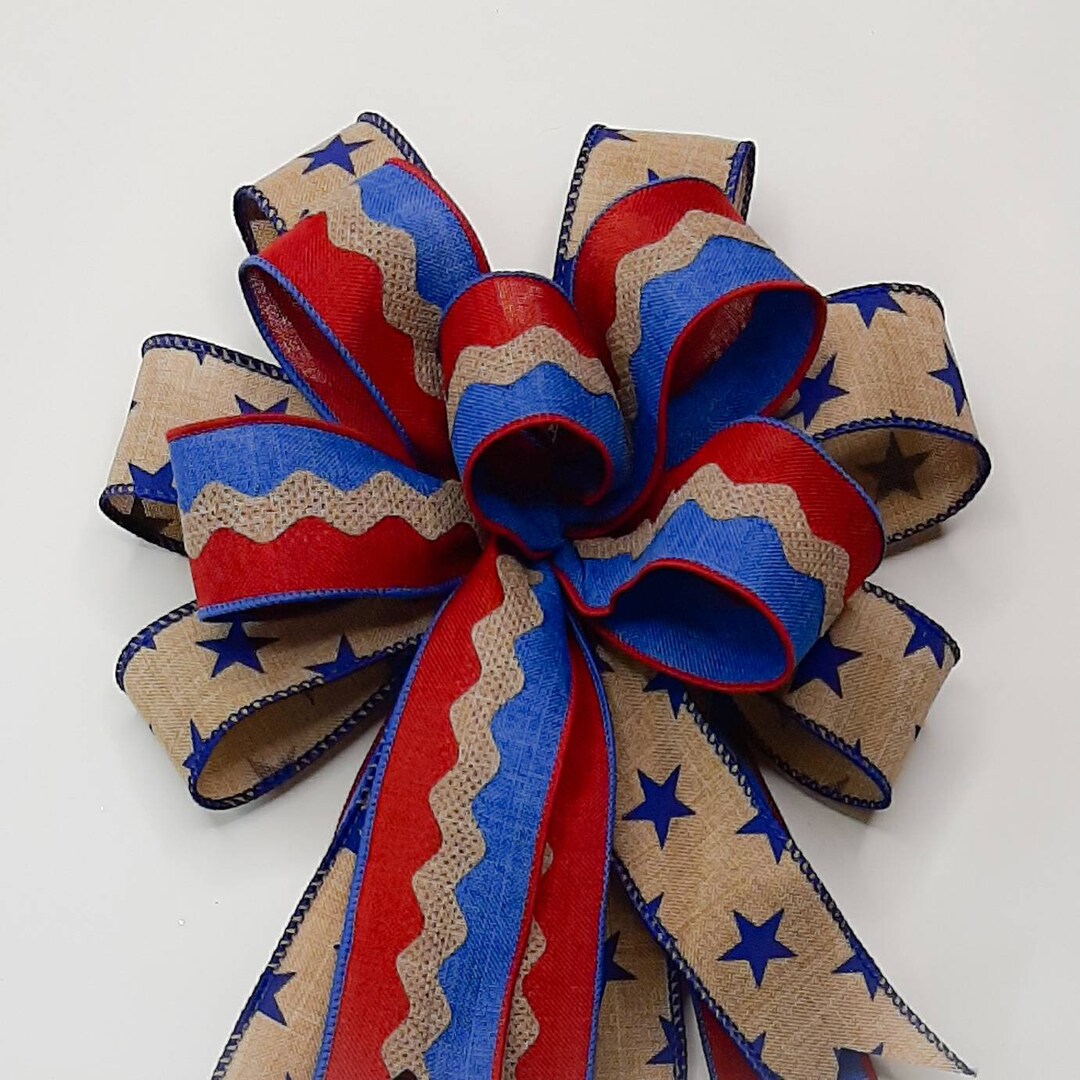 Patriotic Bow Stars and Ric Rac - Etsy.de