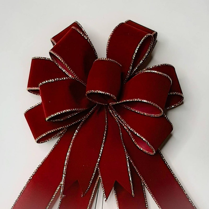 Small Burgundy Velvet Bow - Etsy
