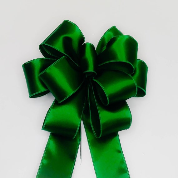 Emerald Green Satin Bow - Etsy