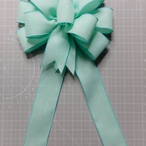 Linen Bow, Mint Green - Etsy