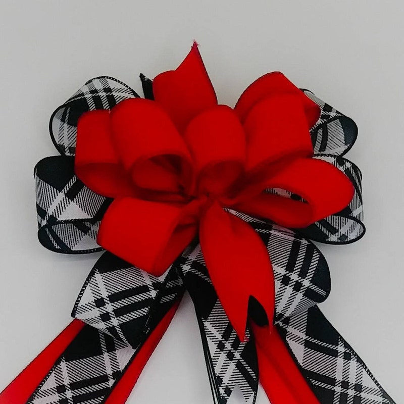 Black and White Plaid Bows - Etsy
