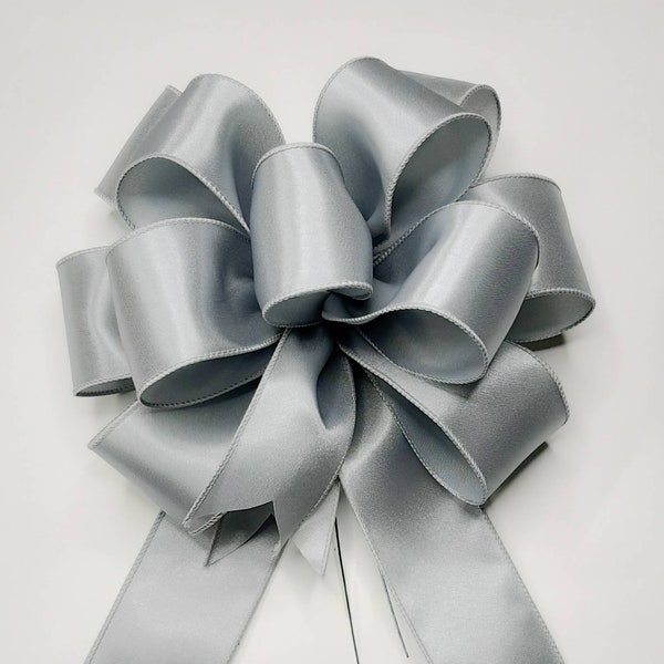 Silver Christmas Bow - Etsy
