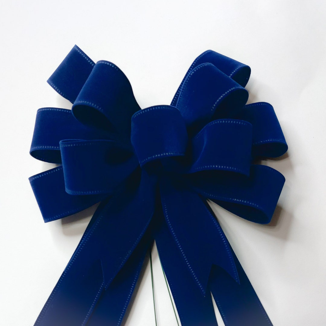 Cobalt Blue, Dark Navy Blue Velvet Bow, Size Small - Etsy