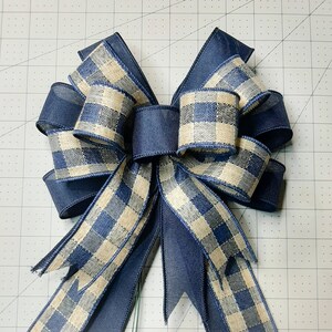 Navy Blue With Woven Check Bow - Etsy