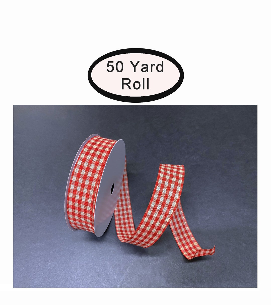 Primitive Gingham Check Ribbon, Dark Orange and Ivory, Cottagecore ...