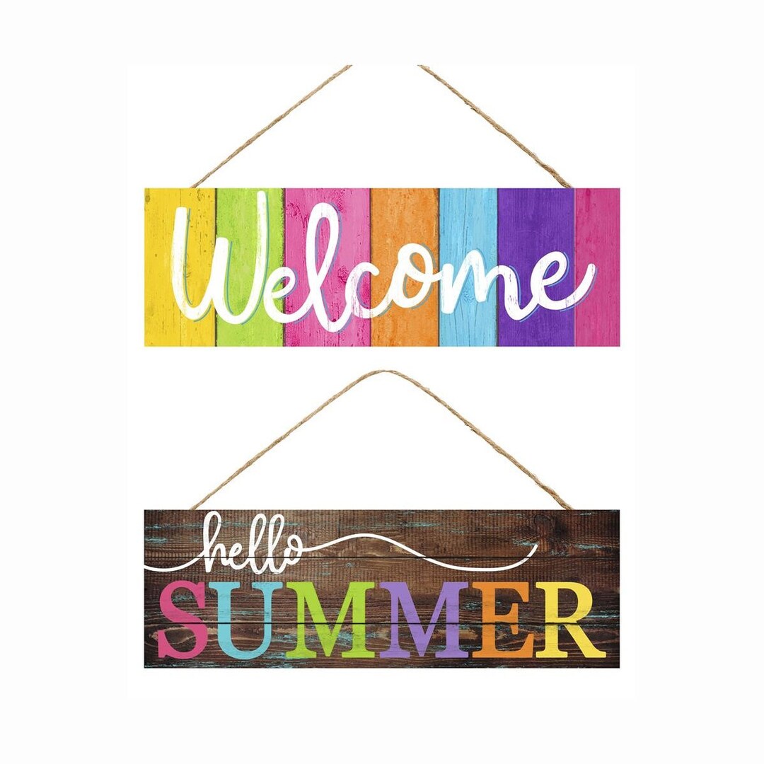 Welcome/hello Summer Signs, Rainbow Color, Wall Art, 15"l X 5"h, Mdf ...