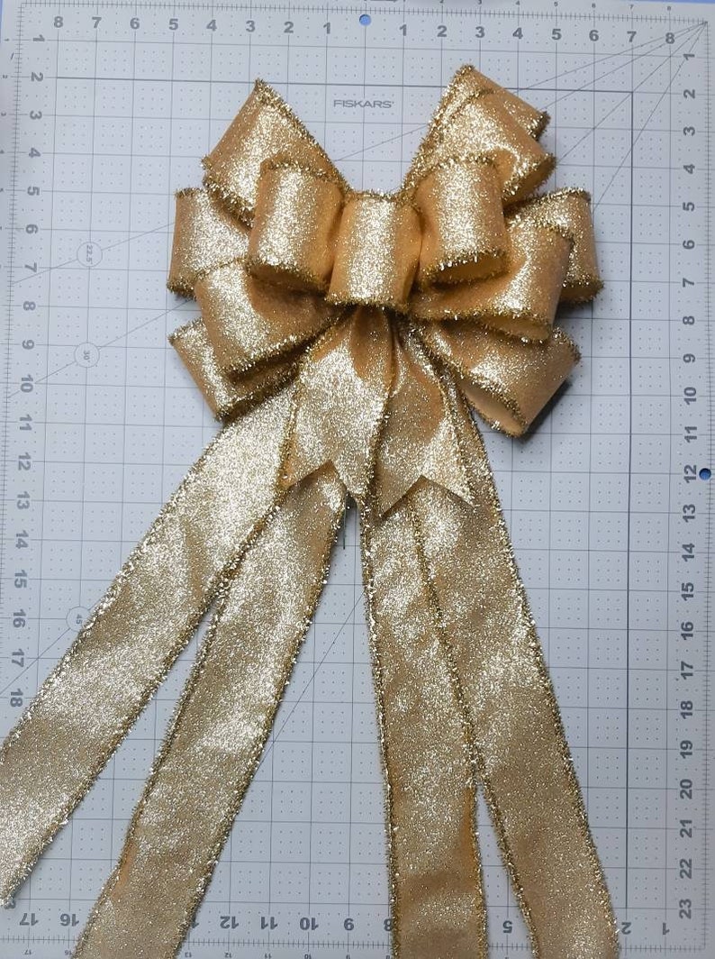 Gold, Champaign Shimmer Glitter Bow - Etsy