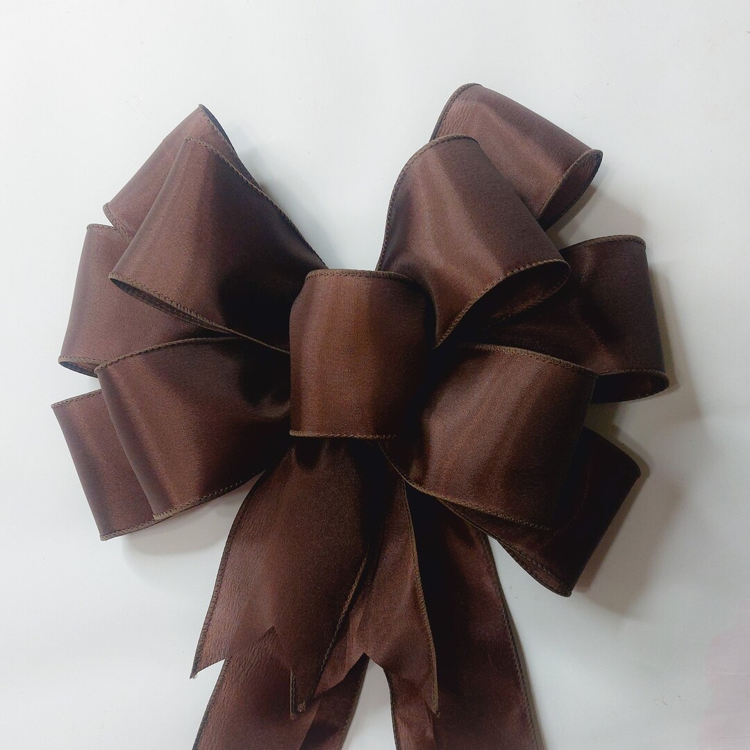 Everyday Satin Chocolate Brown Bow - Etsy