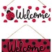 Welcome Ladybug/dots Sign, Red/white/black, 15"l X 5"h, Mdf/paper - Etsy