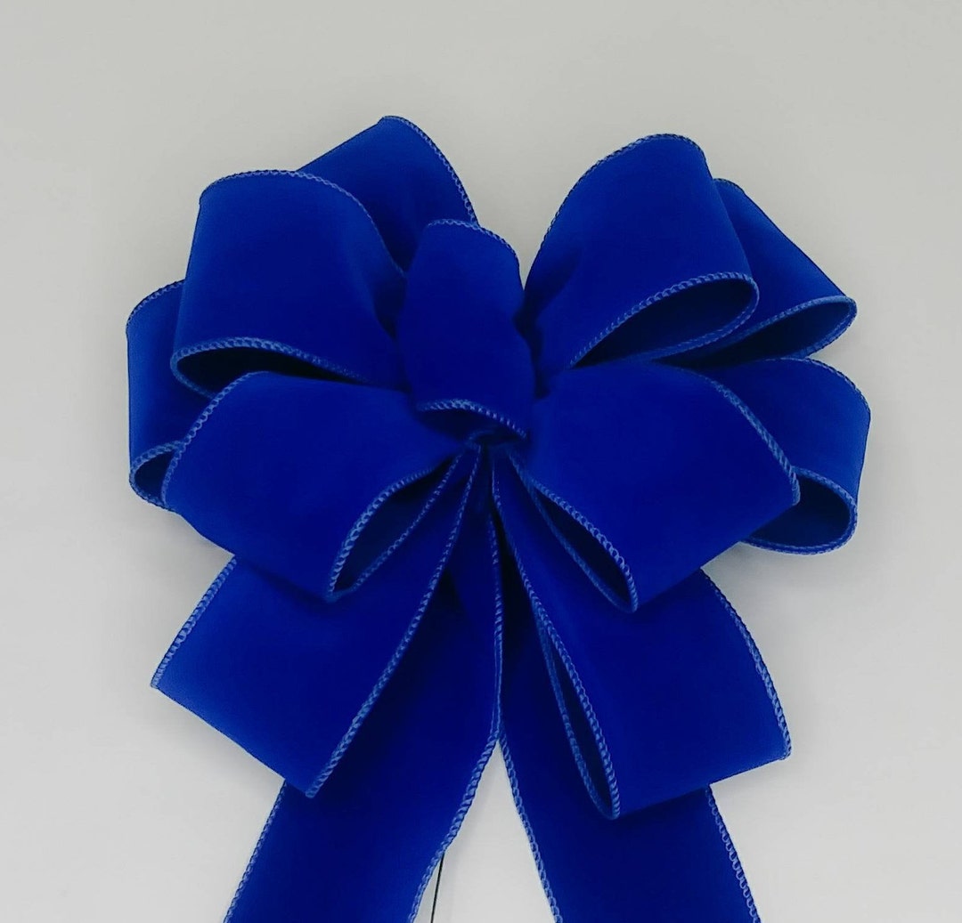 Royal Blue Velvet Bow - Etsy
