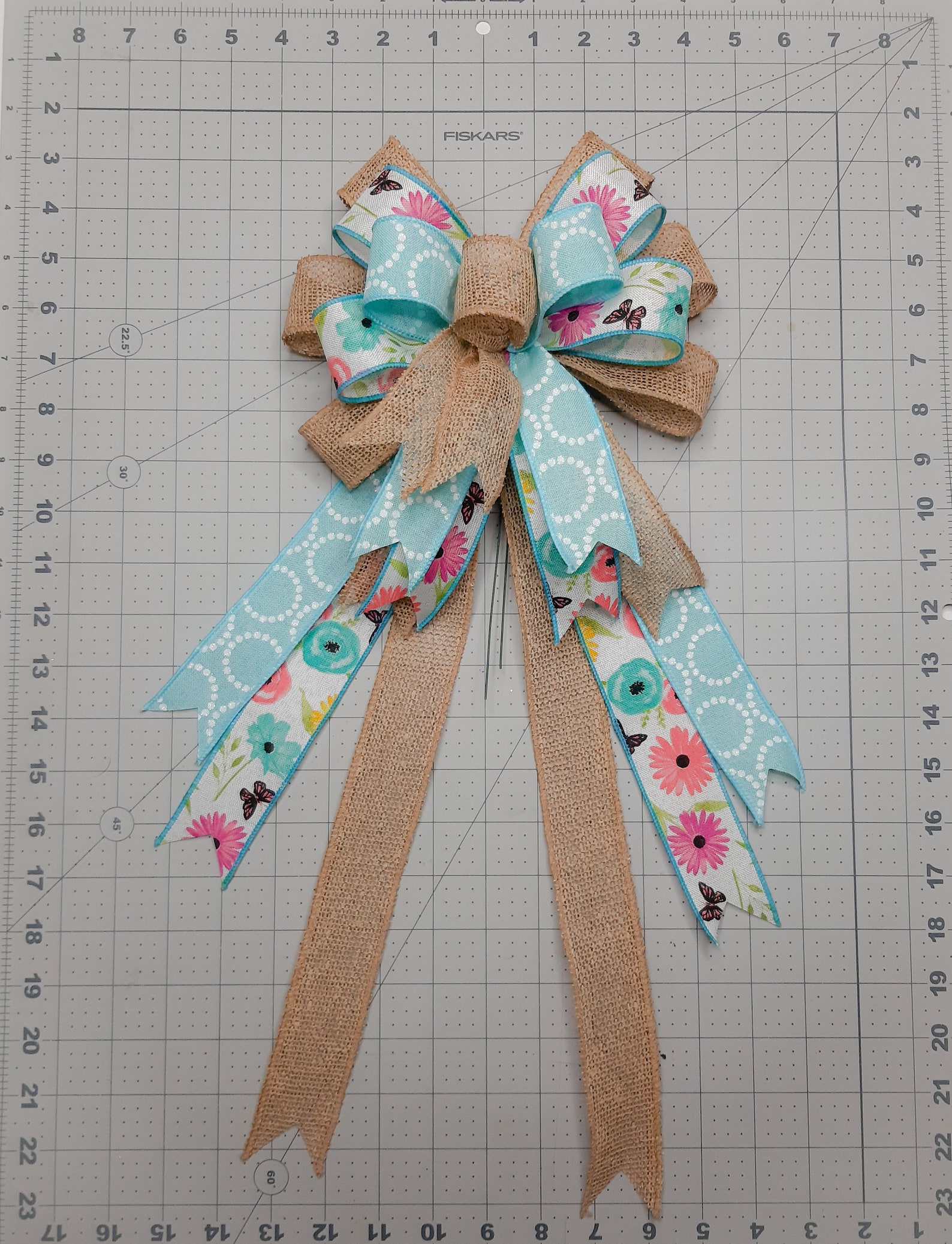 Spring Bow With Wildflower Floral Print With Butterflies - Etsy