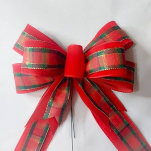 Red Velvet and Plaid, Outdoor Bow - Etsy