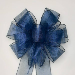 Sheer Navy Blue Bow - Etsy