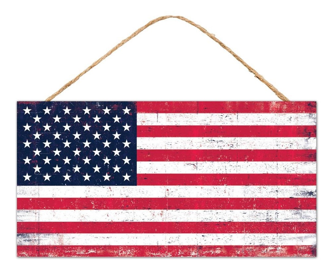 Flag Sign, US American Flag, Patriotic Plaque, Red/white/blue, 8.25"w X ...