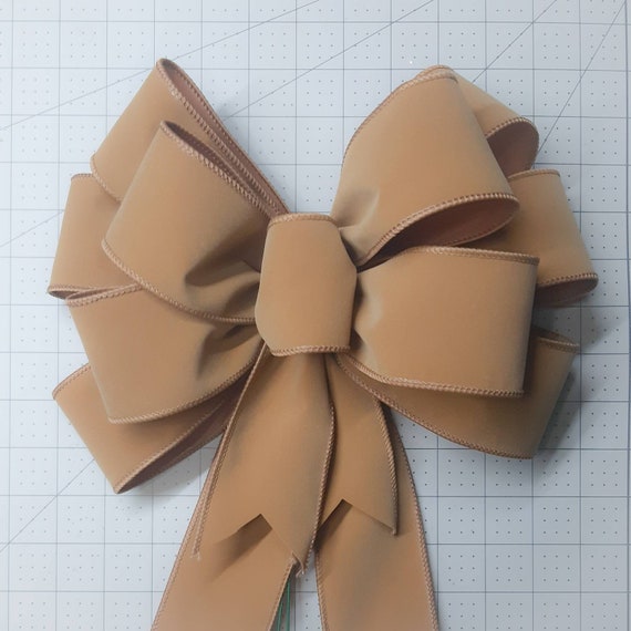 Light Brown Tan Velvet Bow - Etsy
