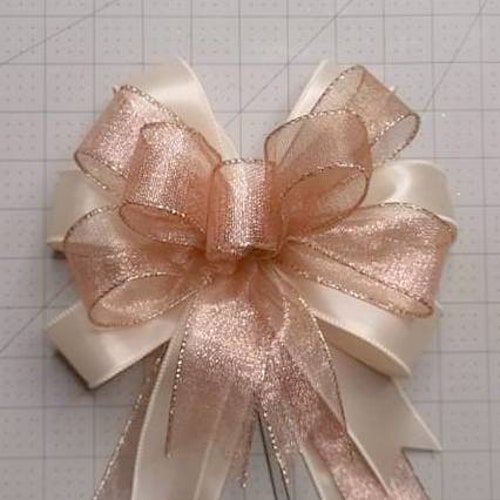 Sheer Rose Gold Ivory Satin Bow - Etsy