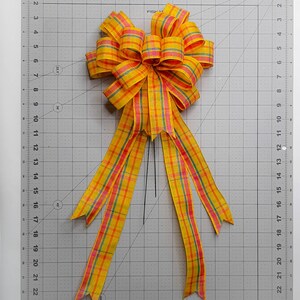 Spring Bow, Yellow and Pink Plaid - Etsy