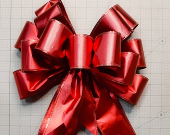 Metallic Red Lame Bow - Etsy