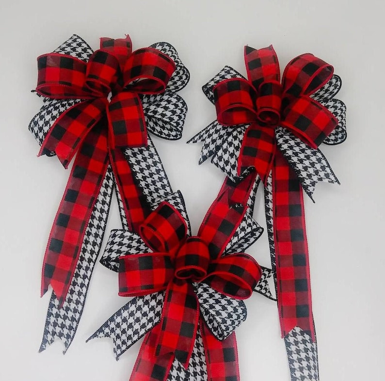 Red and Black Buffalo Check and Houndstooth, Set of 3 - Etsy