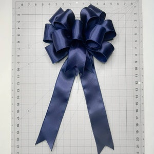 Navy Blue Satin Bow - Etsy