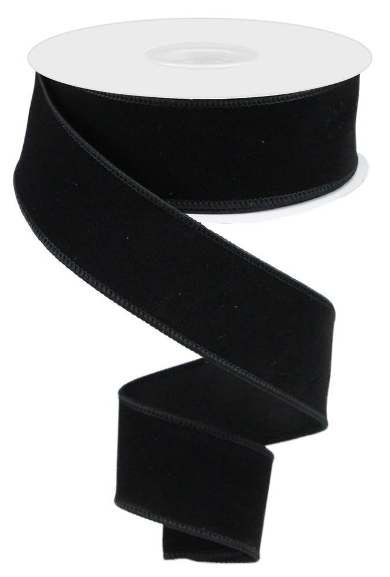 Velvet Ribbon Black Indoor Wired Ribbon 1.5 Wide X - Etsy