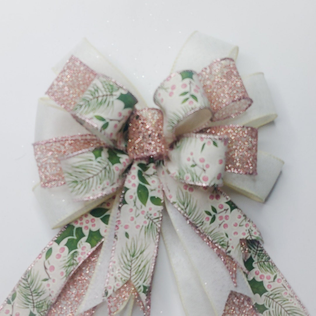Mauve Holly Berries, Rose Gold Mesh, and Cream Bow - Etsy
