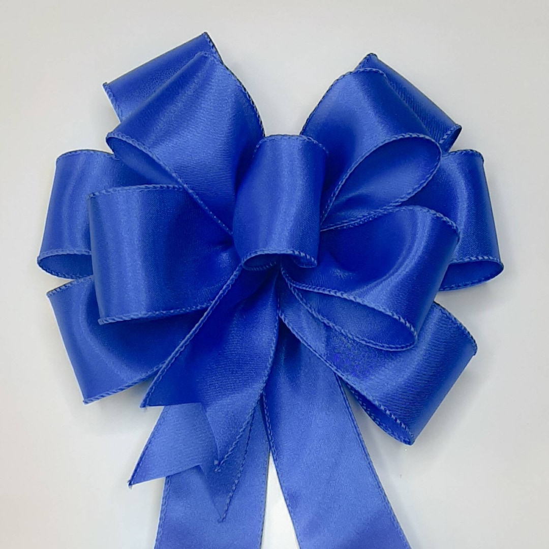 Royal Blue Satin Bow - Etsy
