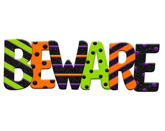 Beware Sign Halloween - Etsy