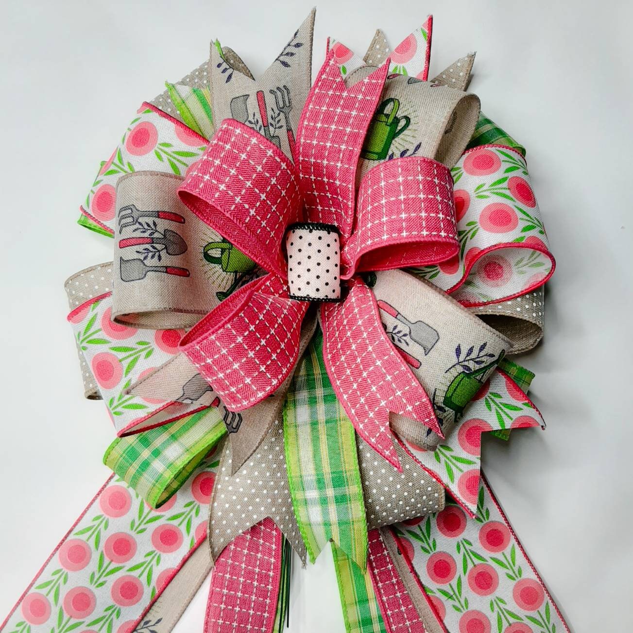 Spring Bow Summer Bow Garden Bow Flower Garden Bow Pink | Etsy