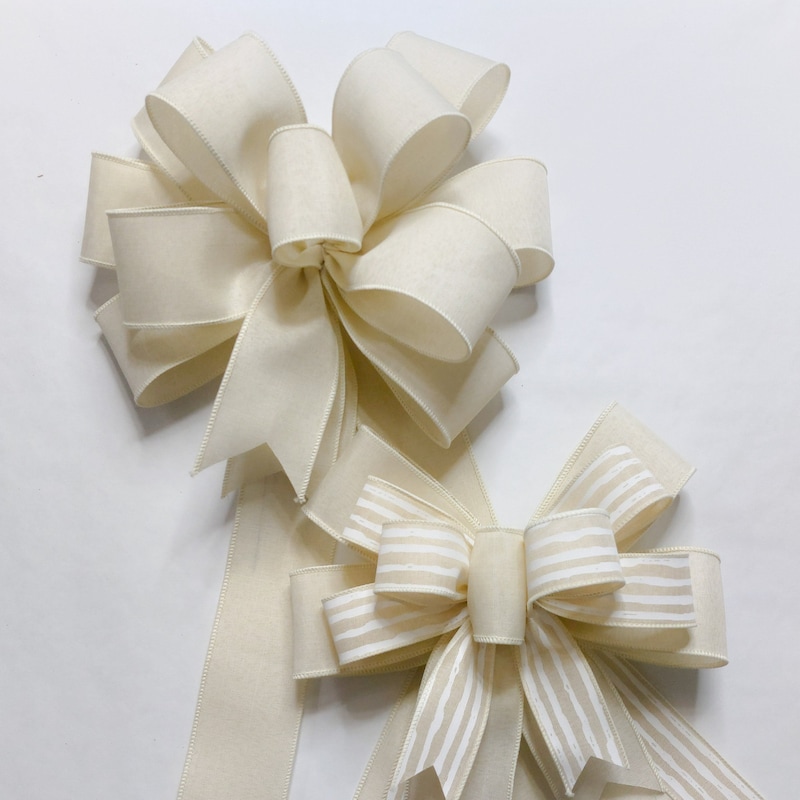 Cream Bow - Etsy