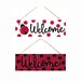 Welcome Ladybug/dots Sign, Red/white/black, 15"l X 5"h, Mdf/paper - Etsy