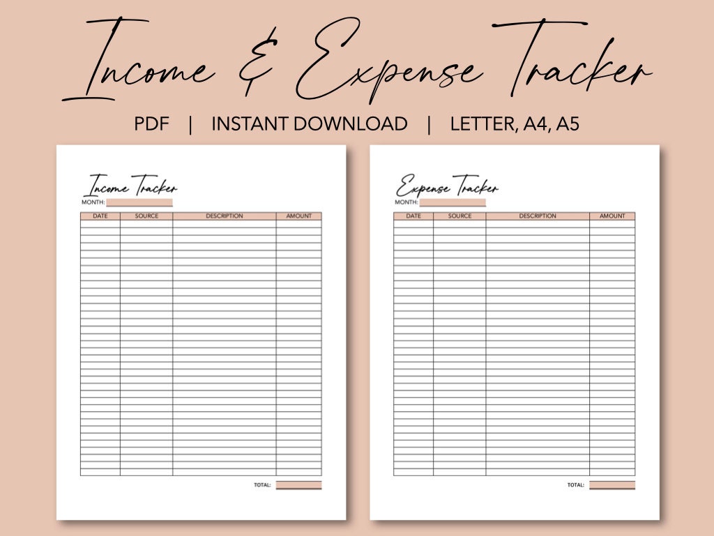 Printable Income & Expense Tracker: Budget Planner for Small Business ...