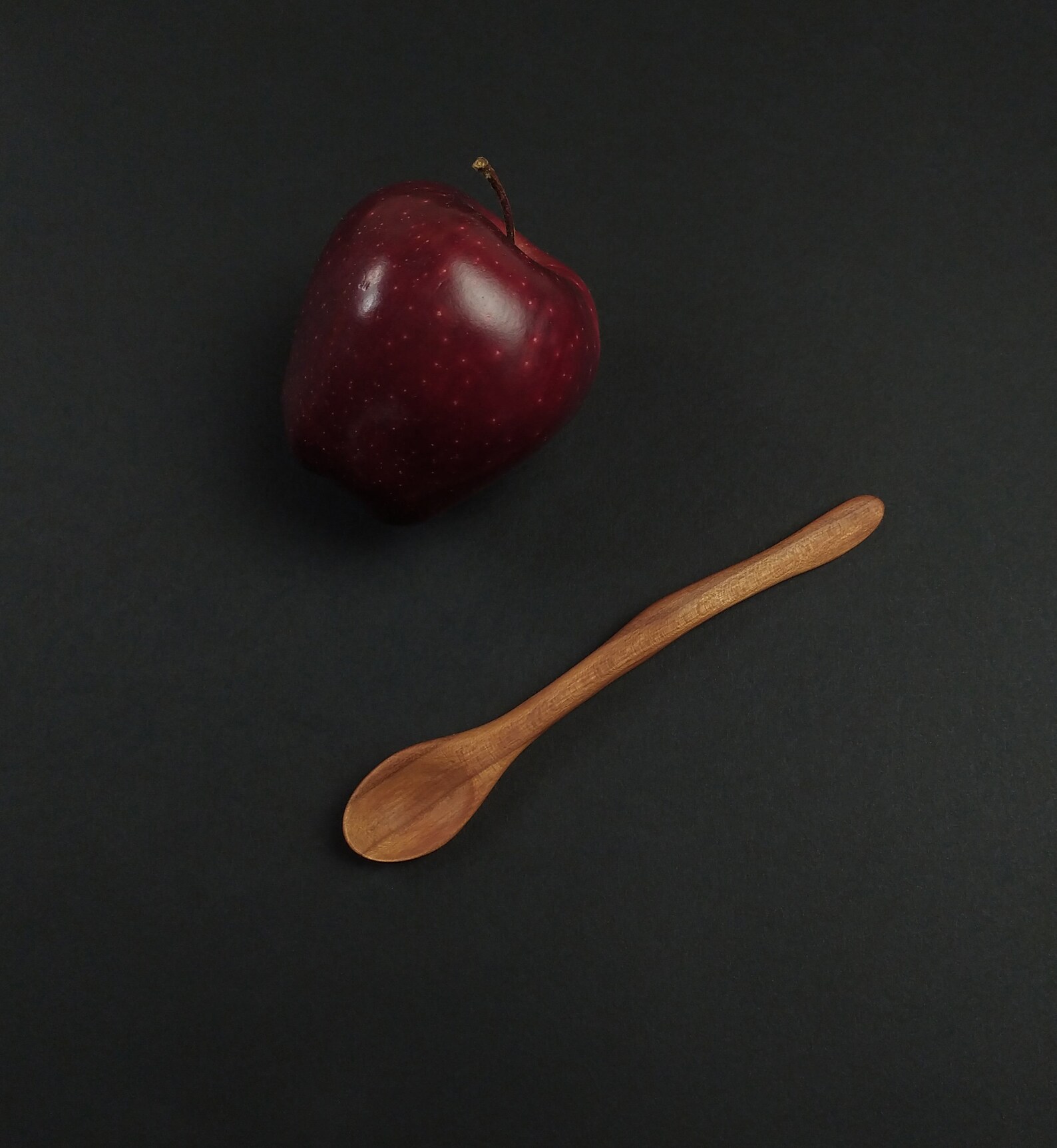 Small Wooden Salt or Spice Spoon Hand Carved of Pear, Plum, Cherry Tree ...