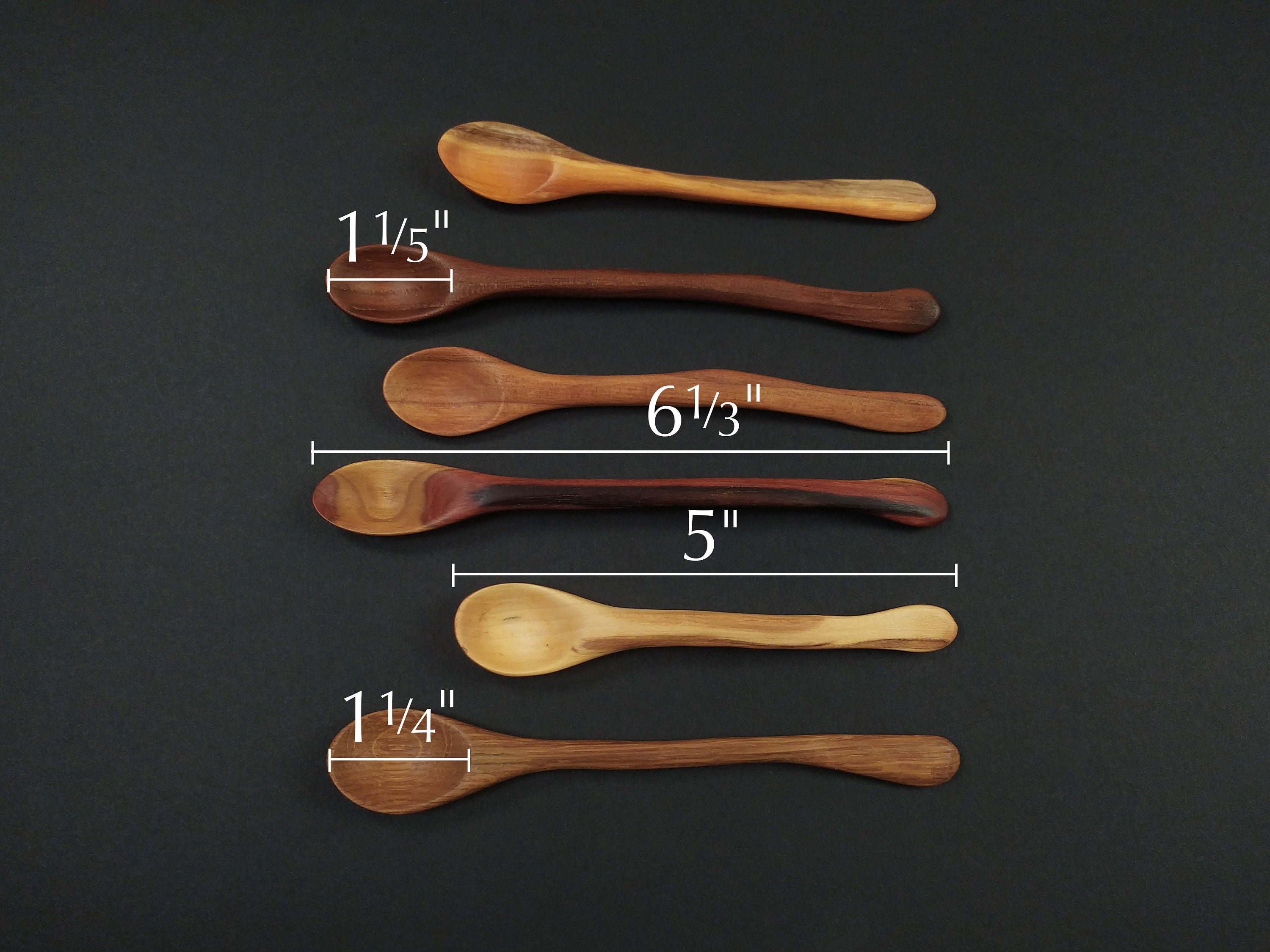 Small Wooden Salt or Spice Spoon Hand Carved of Pear, Plum, Cherry Tree ...