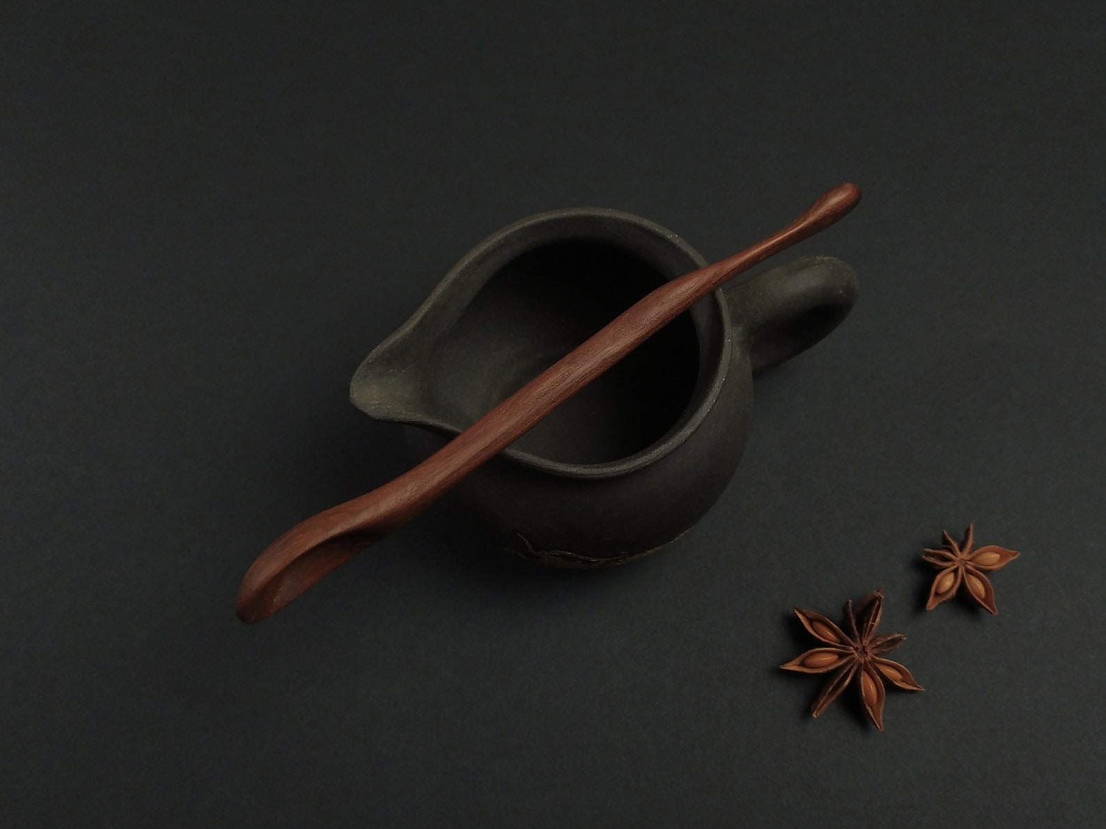 Small Wooden Salt or Spice Spoon Hand Carved of Pear, Plum, Cherry Tree ...