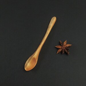 Small Wooden Salt or Spice Spoon Hand Carved of Pear, Plum, Cherry Tree ...