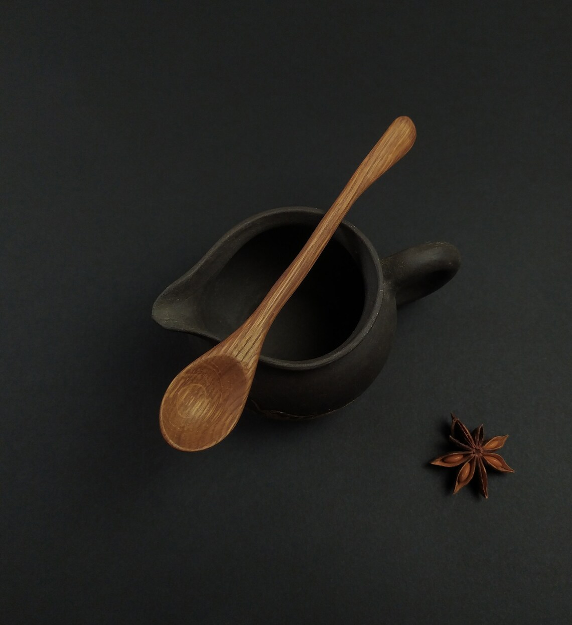 Small Wooden Salt or Spice Spoon Hand Carved of Pear, Plum, Cherry Tree ...